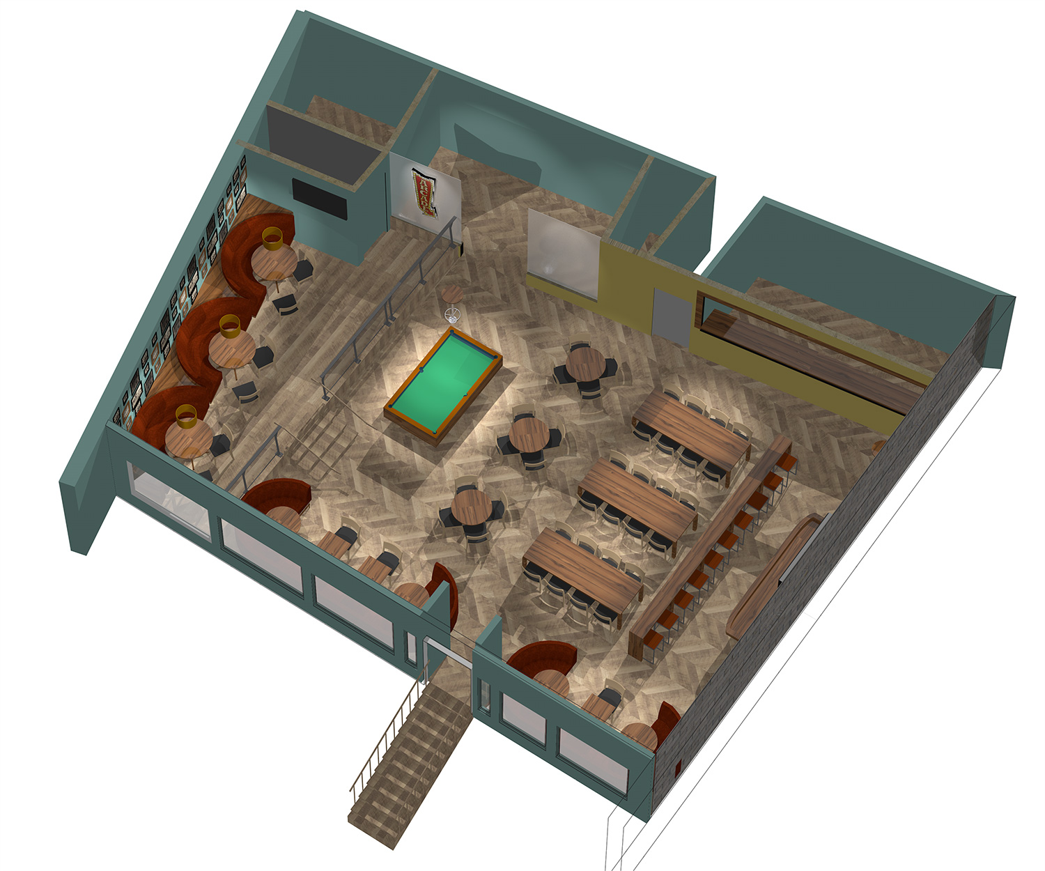 McNear's Red Bull Room for Private Events with Full Bar